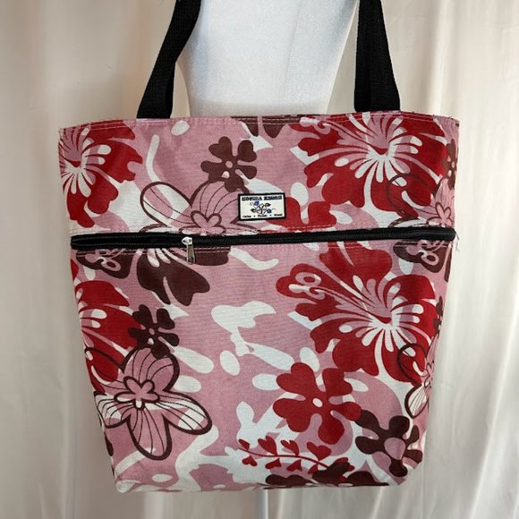 Movera Hawaii | Bags | Movera Hawaii Pink Red Hibiscus Flower Print ...